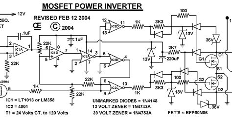 W Mosfet Power Inverter Circuit Electronic Circuit