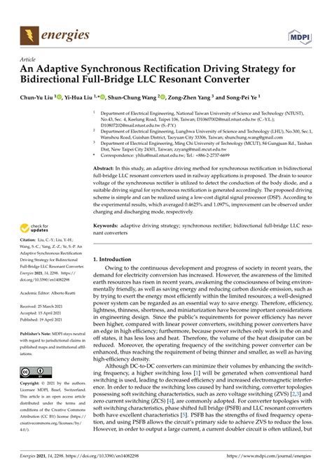 Pdf An Adaptive Synchronous Rectification Driving Strategy For Bidirectional Full Bridge Llc