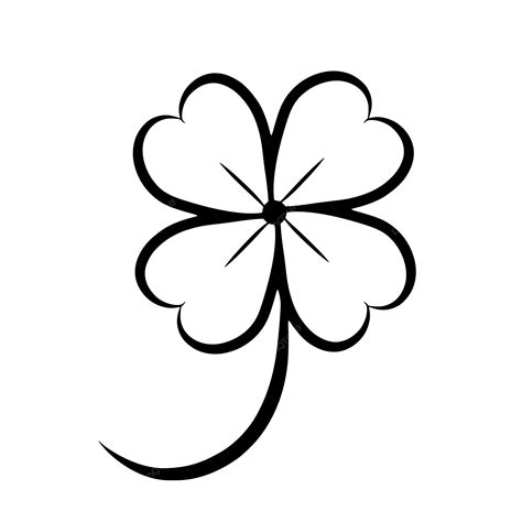 Four Leaf Clover Icon Graphic Illustration Silhouette Drawing Outline