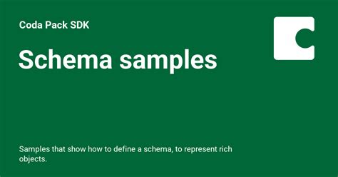Schema Samples Coda Pack Sdk