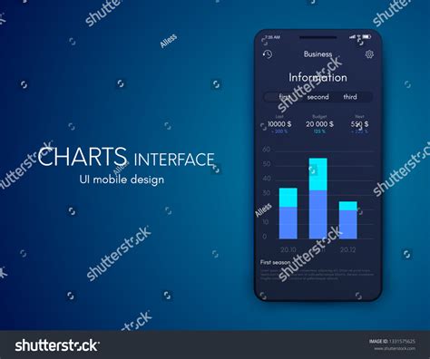 user interface infographics charts graphs flat stock vector royalty
