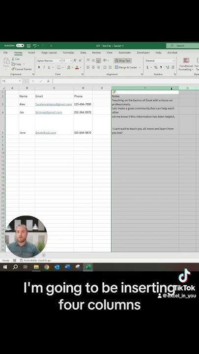 Excel Tips Insertdelete Multiple Columns Youtube