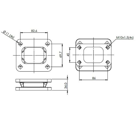 Flange Adaptador Em Aço Carbono De Coletor Turbina Spaturbo