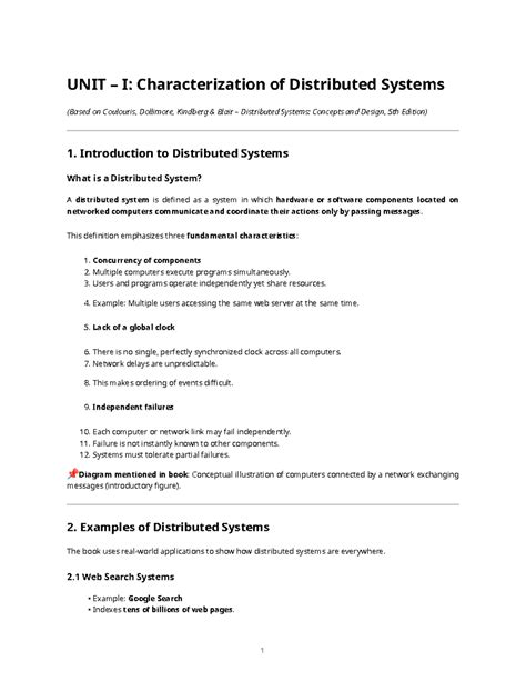 Distributed Systems Unit I Overview And Key Concepts Cse 101 Studocu
