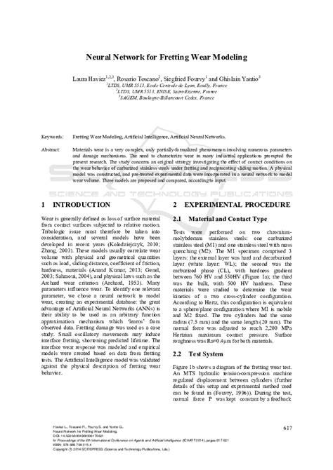 Pdf Neural Network For Fretting Wear Modeling