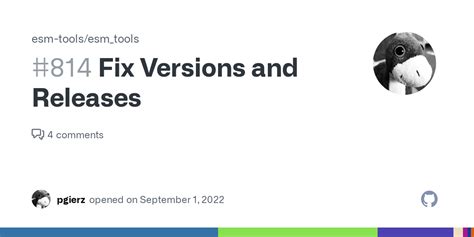 Fix Versions And Releases · Issue 814 · Esm Toolsesmtools · Github