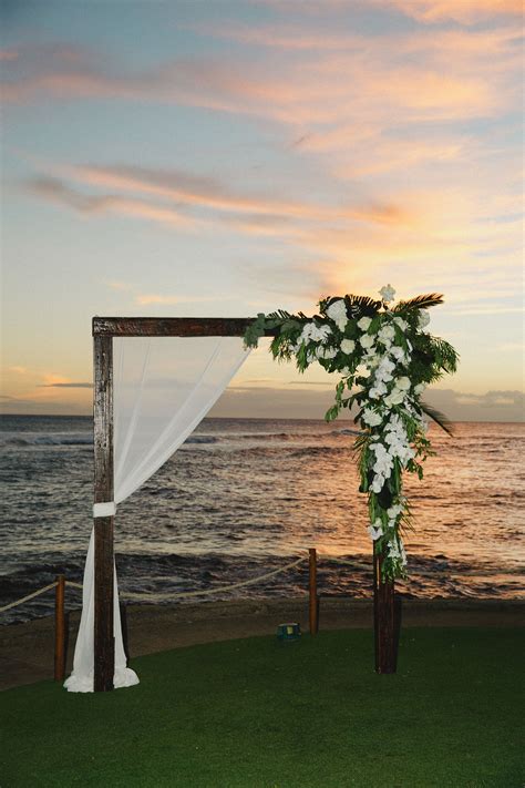 Romantic Beach Wedding Arch With White Flowers