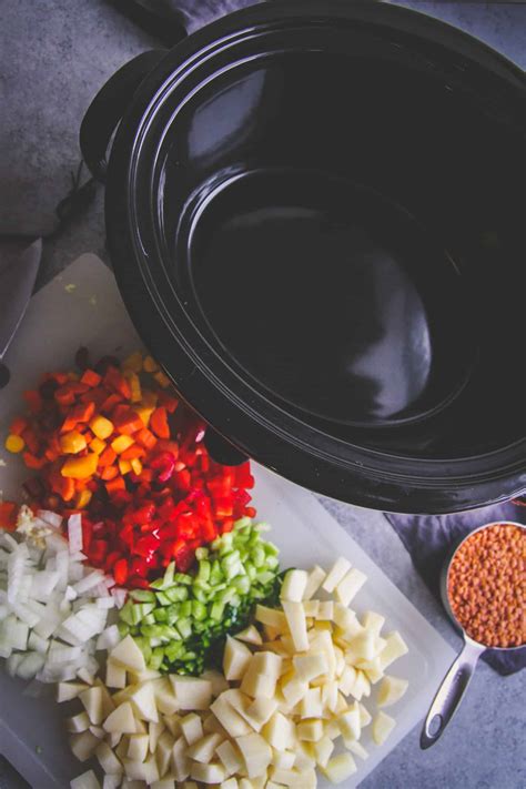 Healthy Slow Cooker Lentil And Vegetable Soup Sweetphi