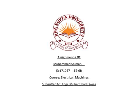 assignment transformer assignment 01 muhammad salman ee171057 ee 6b