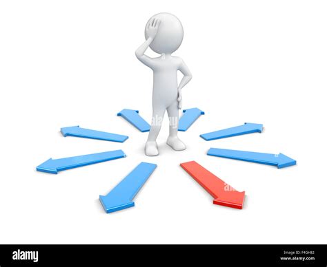 Man And Arrows Image With Clipping Path Stock Photo Alamy