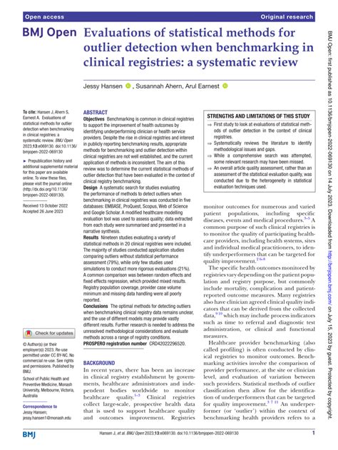 Pdf Evaluations Of Statistical Methods For Outlier Detection When