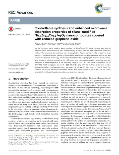 Pdf Controllable Synthesis And Enhanced Microwave Absorption