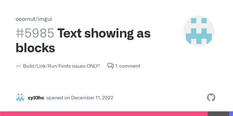 text showing as blocks · ocornut imgui · discussion 5985 · github