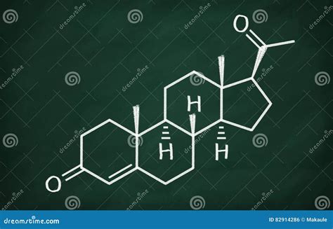 Progesterone Structural Formula Of Molecular Structure Vector Illustration