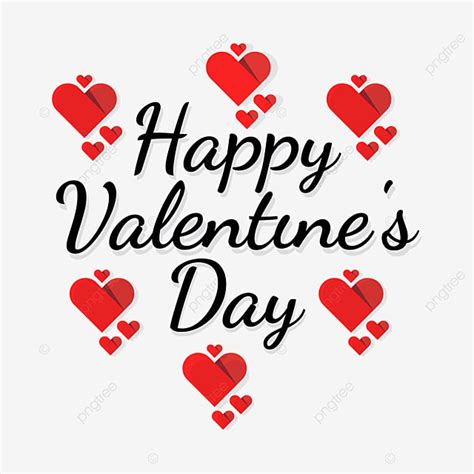 마음으로 해피 발렌타인 데이 타이포그래피 행복 평범한 일 타이포그래피 Png 일러스트 및 벡터 에 대한 무료 다운로드