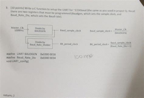 10 Points Write A C Function To Setup The Uart For