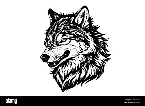Angry Wolf Head Outline