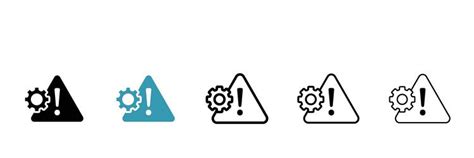 System Error Icon Settechnical Failure Warning Vector Image