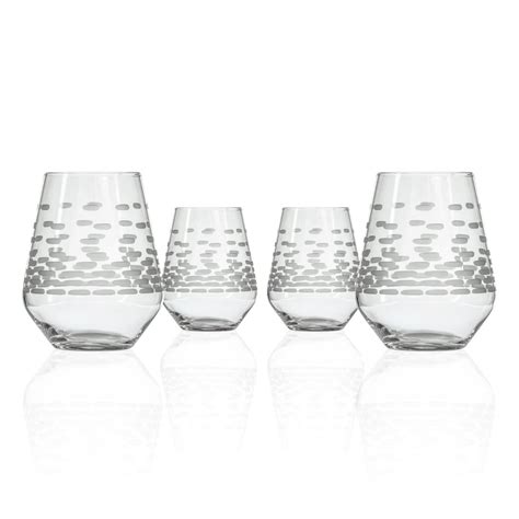 Strata 18oz Stemless Wine Tumbler Glass Set Of 4 Rolf Glass
