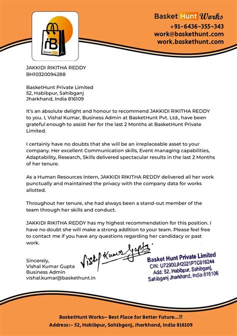 Rikitha Reddy On Linkedin Thrilled To Share A Glowing Letter Of
