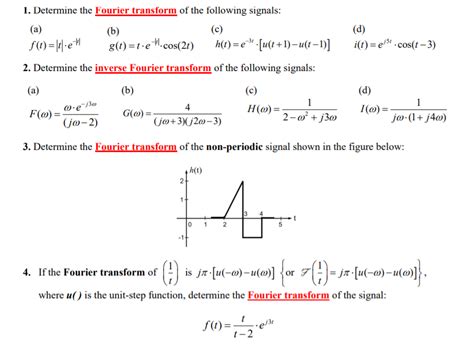 Solved Determine The Fourier Transform Of The Following Chegg
