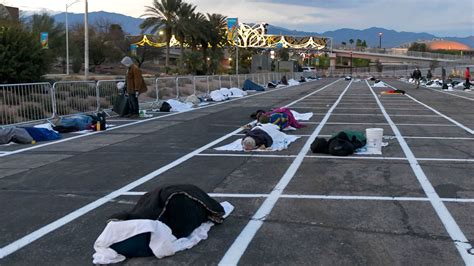 At A Makeshift Facility In Las Vegas Homeless People Are Sleeping On