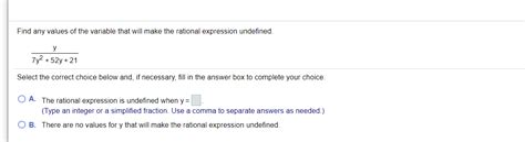 Solved Find Any Values Of The Variable That Will Make The