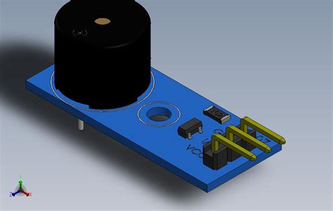 蜂鸣器模块fc7 Solidworks 2017 模型图纸免费下载 懒石网
