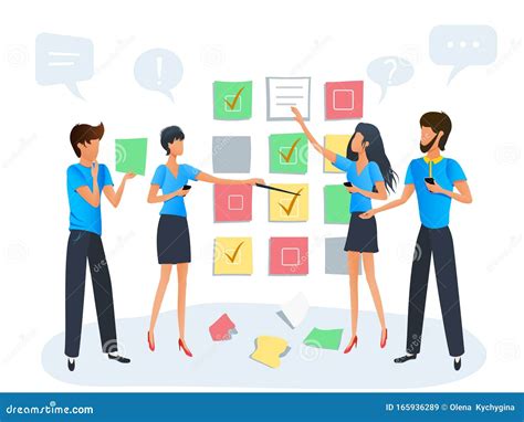 Scrum Task Board Cartoon Vector 70979307