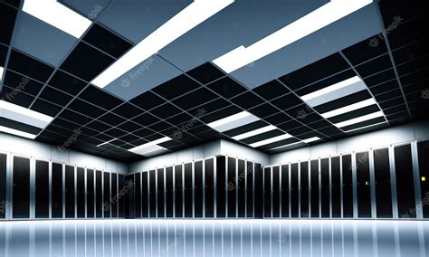 Premium Photo Network And Data Server Room Hosting Internet 3d