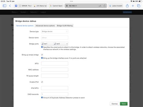please help make bridge between two lan interfaces network and wireless configuration