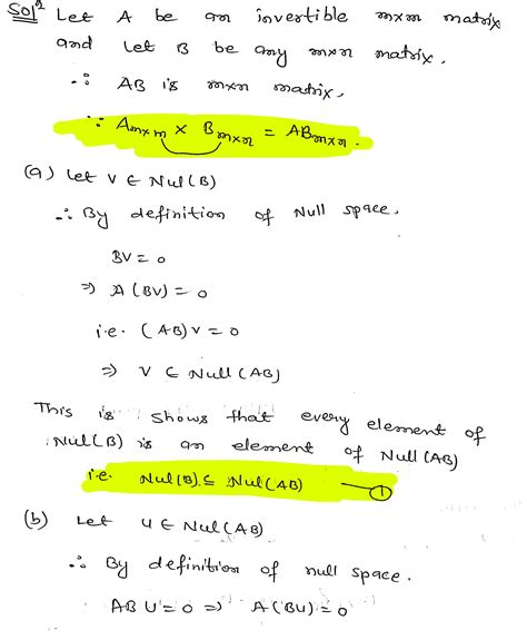 [solved] let a be an invertible m x m matrix and let b be any m x n