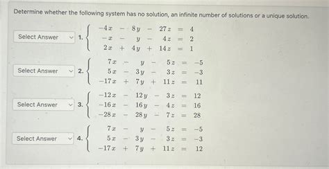 Solved Determine Whether The Following System Has No