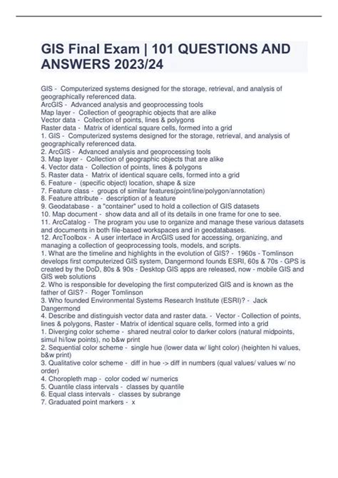 GIS Final Exam QUESTIONS AND ANSWERS GIS Stuvia US