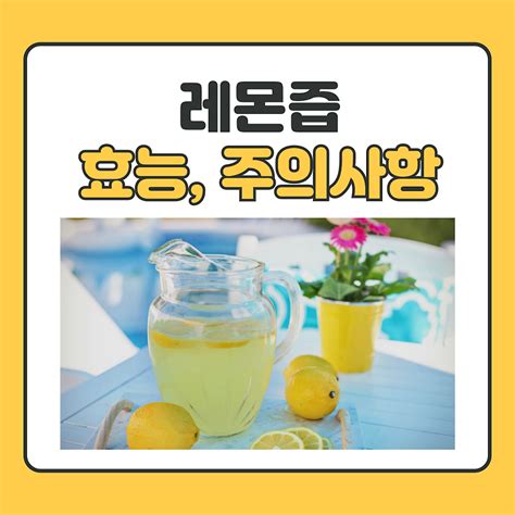 레몬즙 효능과 주의사항 알아보기 Feat 레몬즙 먹는방법 레몬 다이어트 디톡스