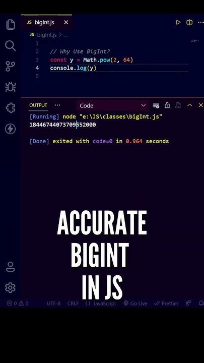 🤩😮 Must Use Bigint In Javascript For Accurate Numbers Shorts Javascript Programming