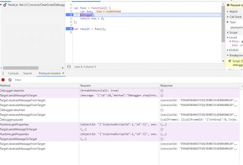 Using Net To Interact With The Chrome V8 Debugger Running In