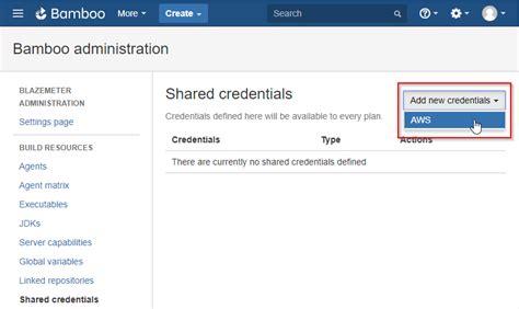 Bamboo Shared Credentials Missing Ssh Option