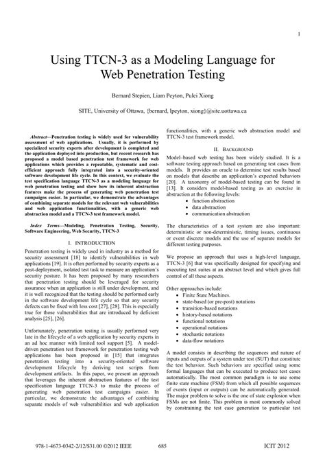 Pdf Using Ttcn 3 As A Modeling Language For Web Penetration Testing