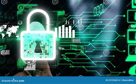 Cyber Security Encryption Technology To Protect Data Privacy Conceptual Stock Illustration