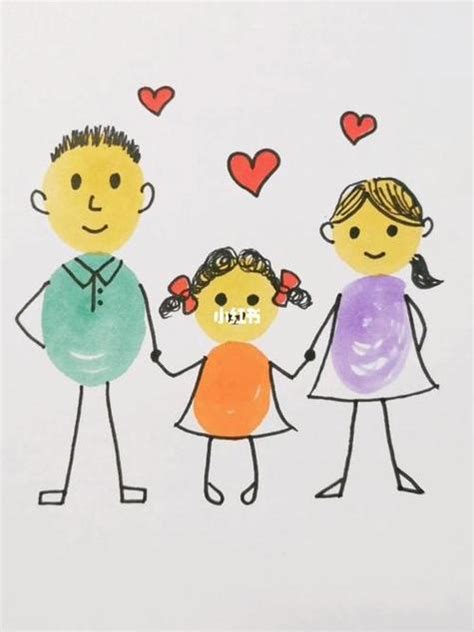 简笔画全家福一家三口女孩怎么画简单（推荐12张） 简笔画图片大全