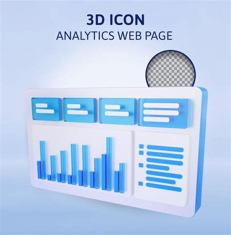 premium psd analytics web page dashboard 3d rendering illustration