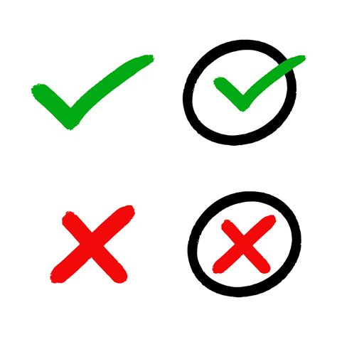 Grunge Check Mark And Cross Symbol 12973590 Vector Art At Vecteezy