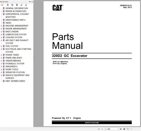Cat Excavator 320d2 Gc Parts Catalog Sebp6515 01