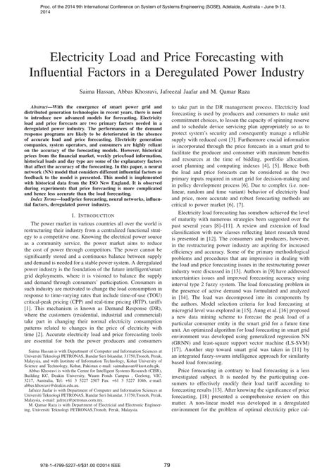 Pdf Electricity Load And Price Forecasting With Influential Factors In A Deregulated Power