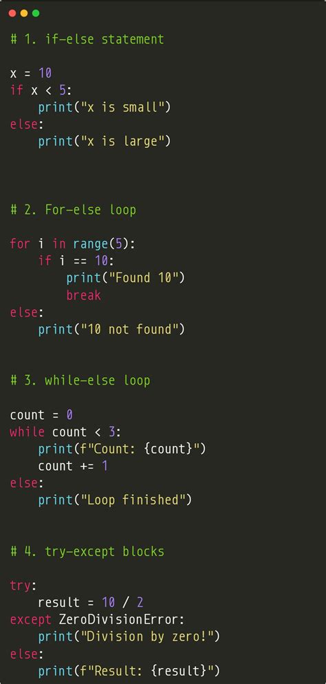 💡 Python Constructs That Use The Else Block 1 If Else Statement 2