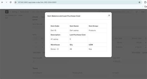 View Item Details On Sales Order Form User Forum Frappe Forum
