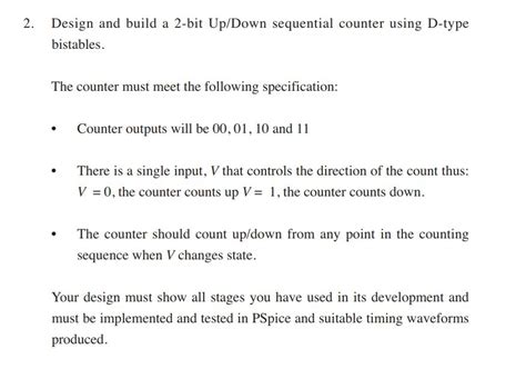 Solved 2 Design And Build A 2 Bit Updown Sequential