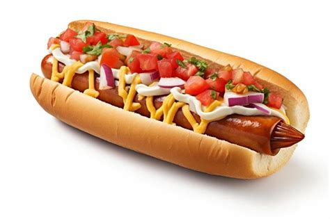 Homemade Chili Dog With Fresh Tomato Salsa On White Chili Dog Image