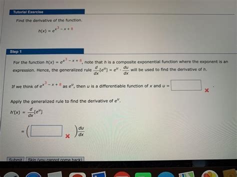 Solved Tutorial Exercise Find The Derivative Of The Function